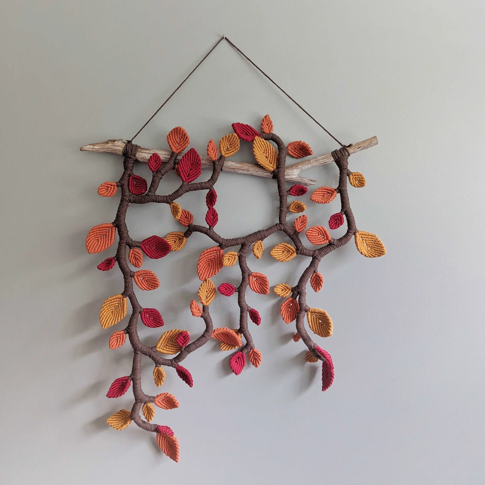 Falling Whispers Autumn Leaves Grand Macrame Hanging