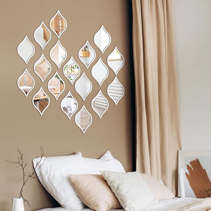 Lustrous Cascades (SET OF 9 ) Drop Mirrors Wood Wall Decor