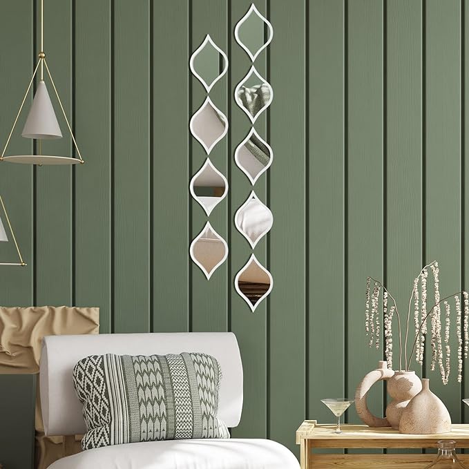 Lustrous Cascades (SET OF 9 ) Drop Mirrors Wood Wall Decor