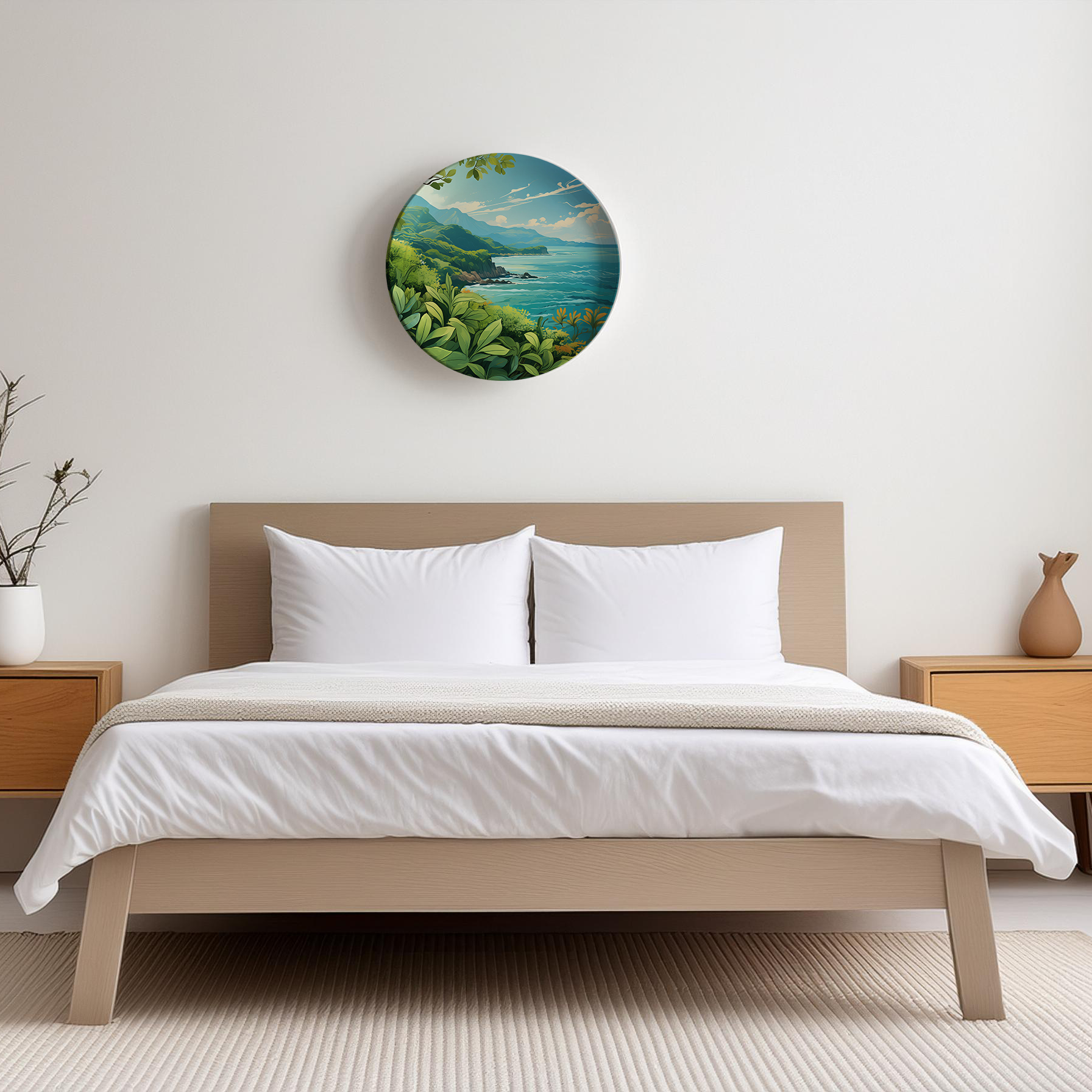 Leafy River Scene Plaque Wall Plate