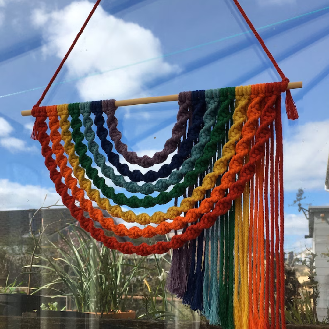 Rainbow Macrame Wall Hanging Delight