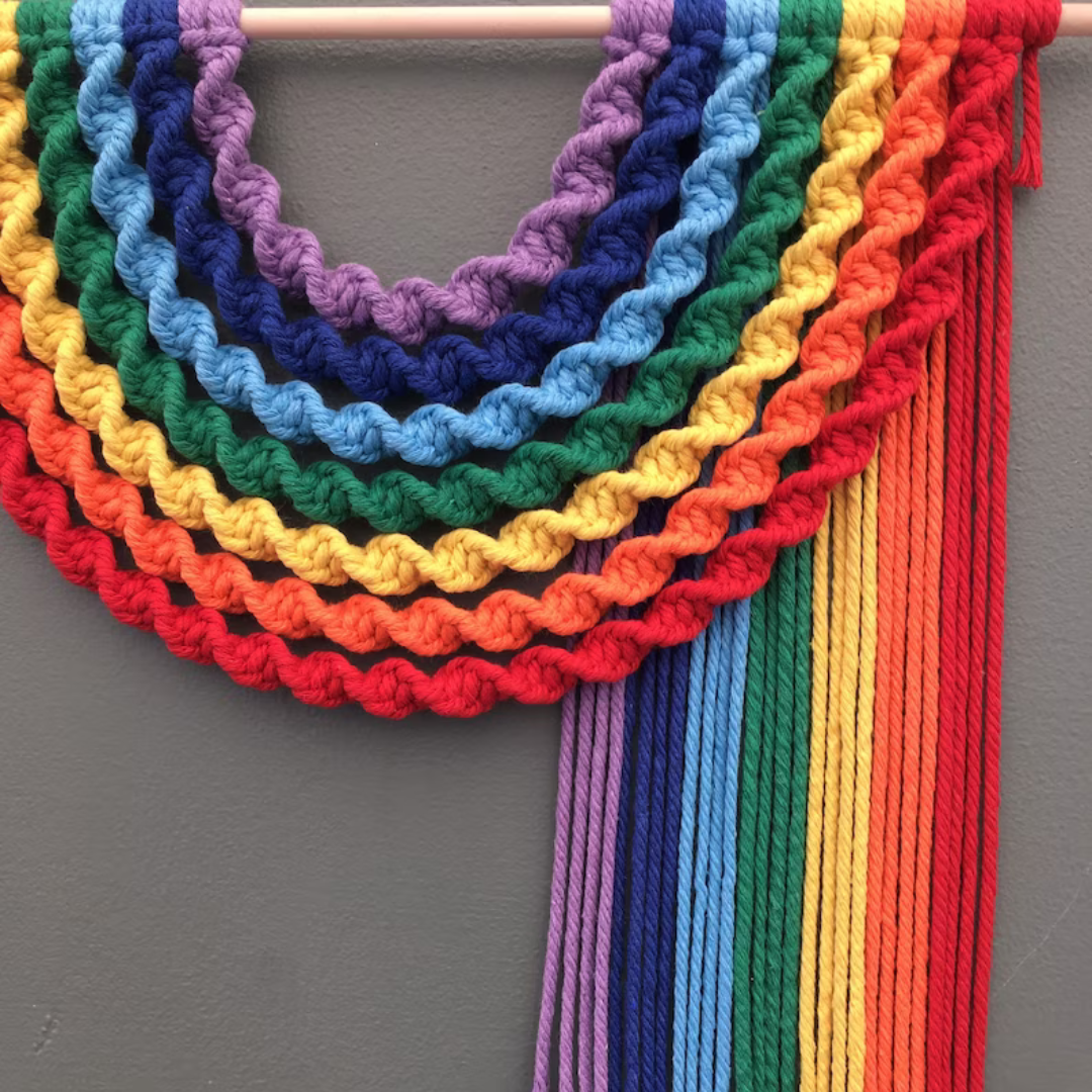Rainbow Macrame Wall Hanging Delight