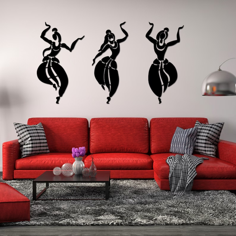 Indian Women Dancing Decorative Wood Wall Decor