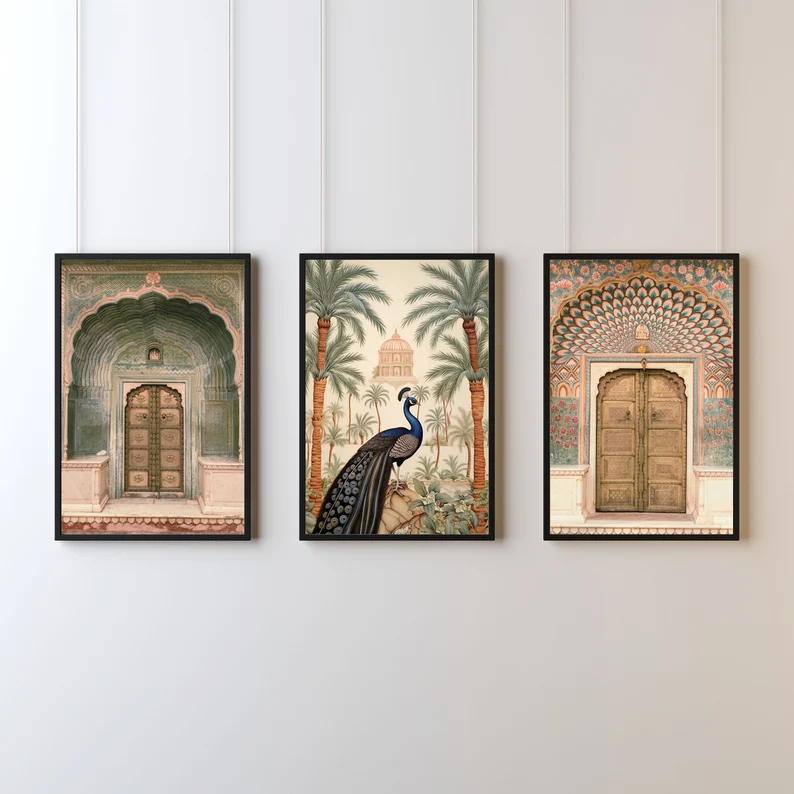 Royal Gateway Trio Set Of 3 Wall Painting